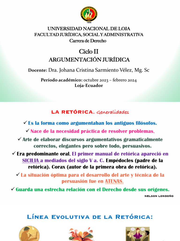 Historia y Evolución de la Retórica Jurídica | PDF | Retórica | Francis ...