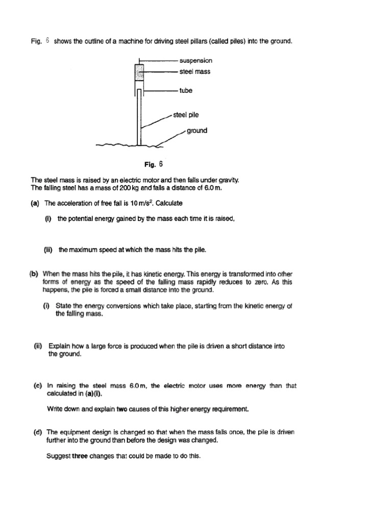 WEP - Exam Style Questions (Diff) | PDF | Force | Potential Energy