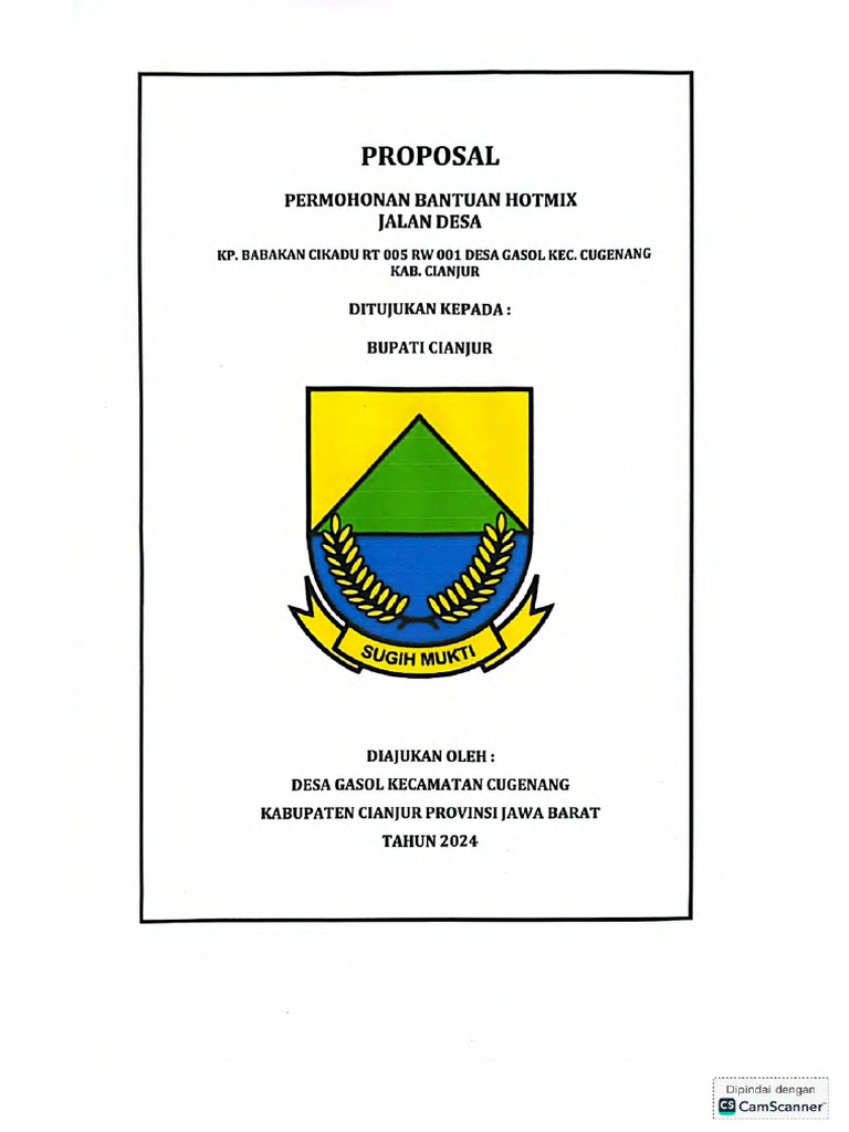 Proposal Jalan Desa Kp. Babakan Cikadu - Compressed-Dikompresi | PDF