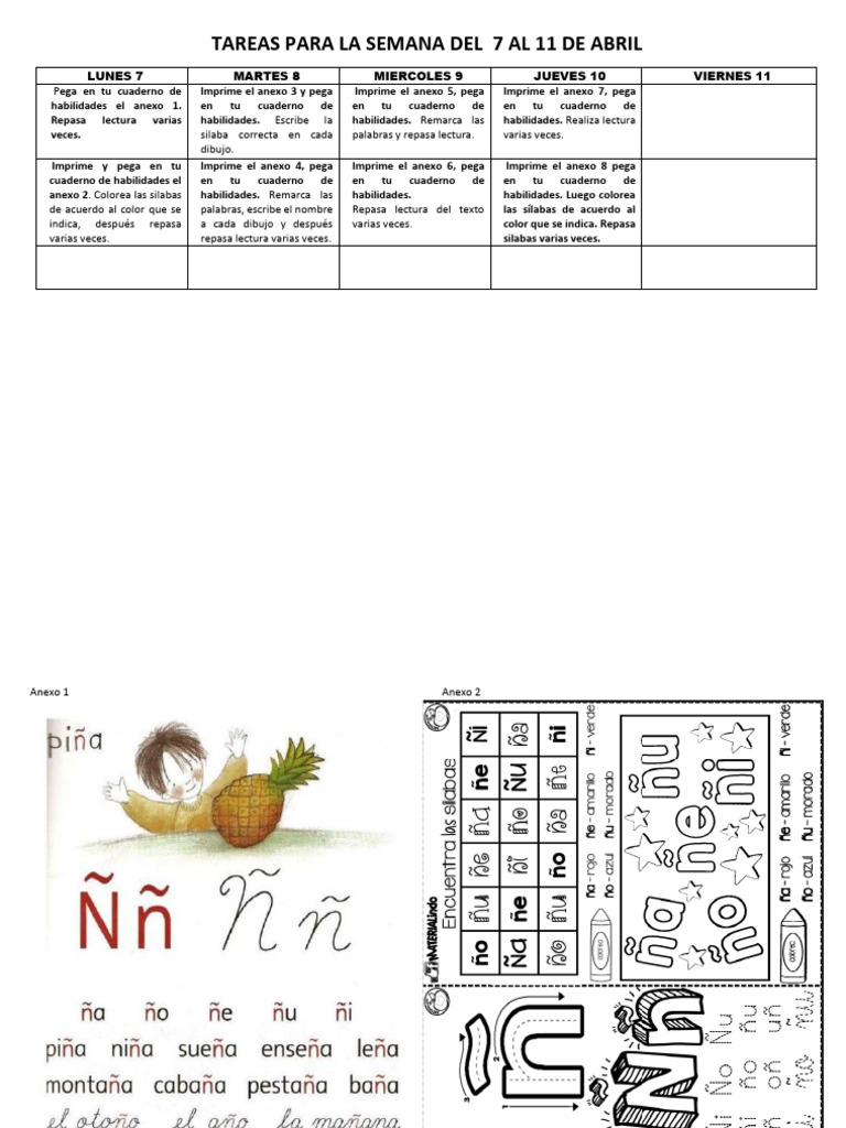 Lecto Escritura 2° B Semana Del 7 Al 11 de Abril | PDF