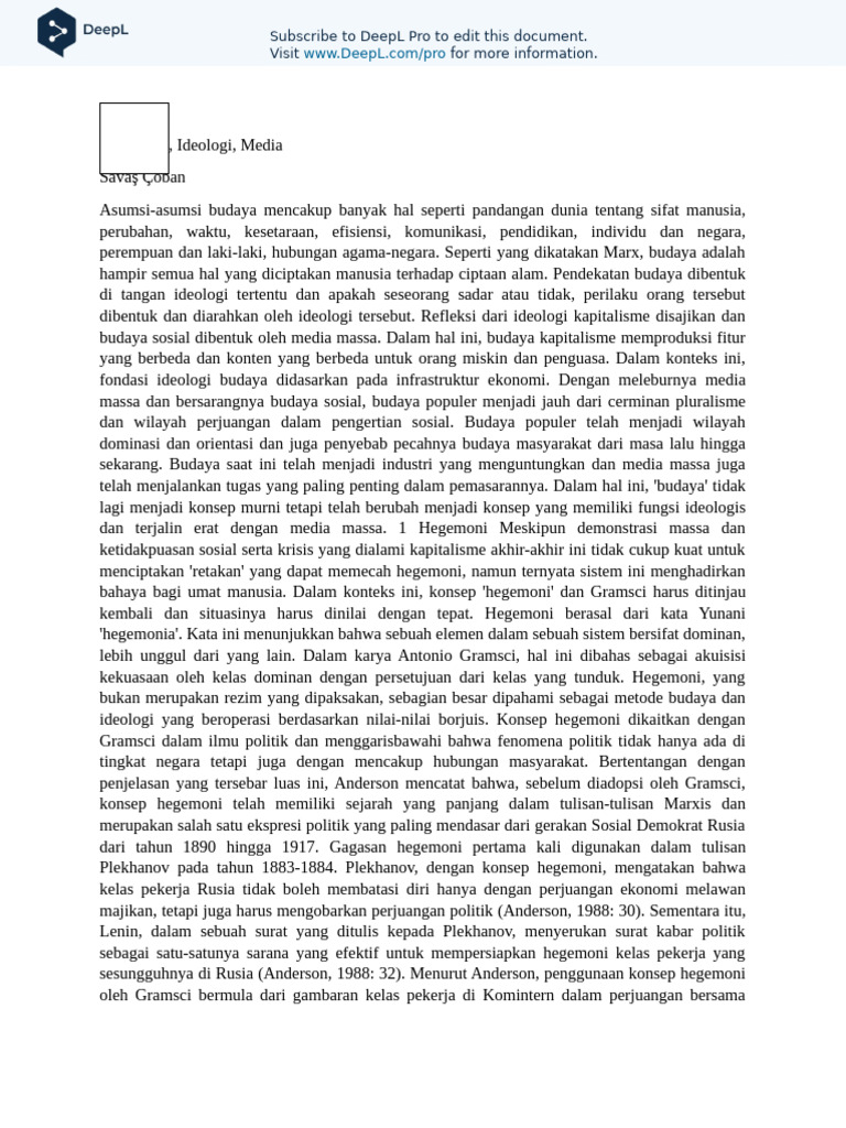 Hegemony Media Ideology - Savas Coban Id | PDF