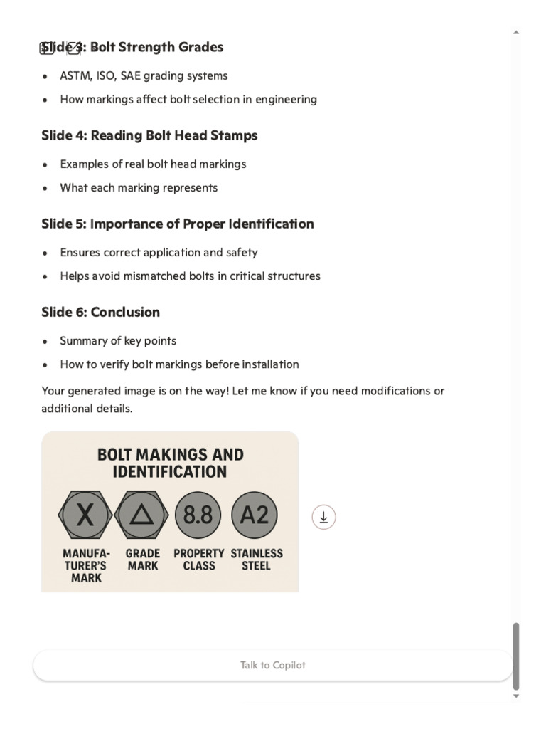 Presentation On Bolts and Standards | PDF