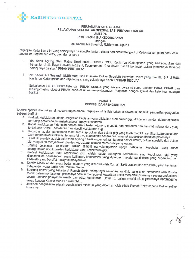 10.4 MOU - Dr. Kadek Ari Suyandi, SP - PD | PDF