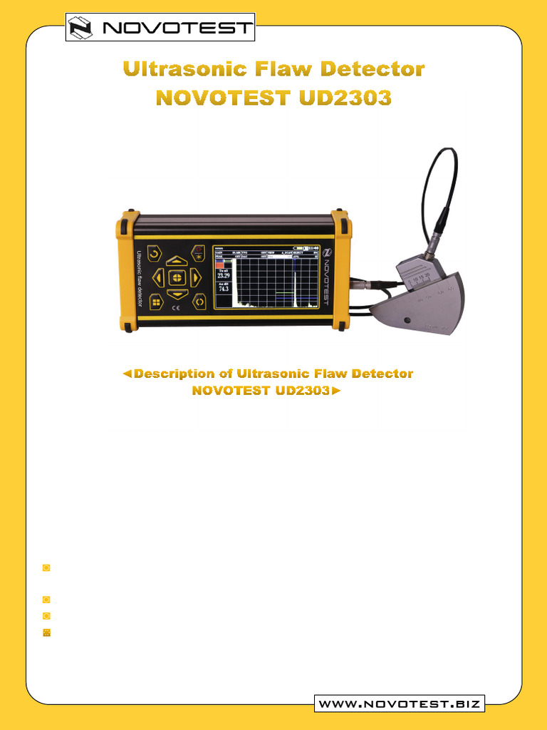 Ultrasonic Flaw Detector NOVOTEST UD2303 | PDF | Ultrasound | Calibration