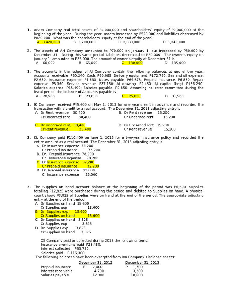 Year-End Adjusting Entries Analysis | PDF | Expense | Equity (Finance)