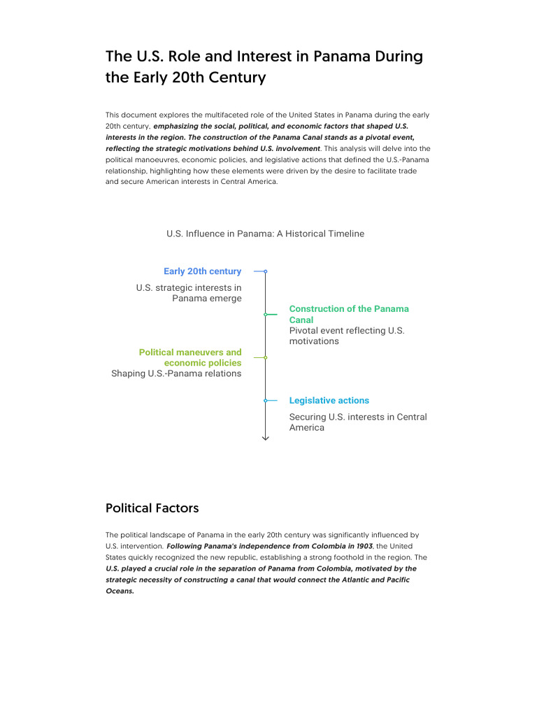 The U.S. Role and Interest in Panama During The Early 20th Century ...
