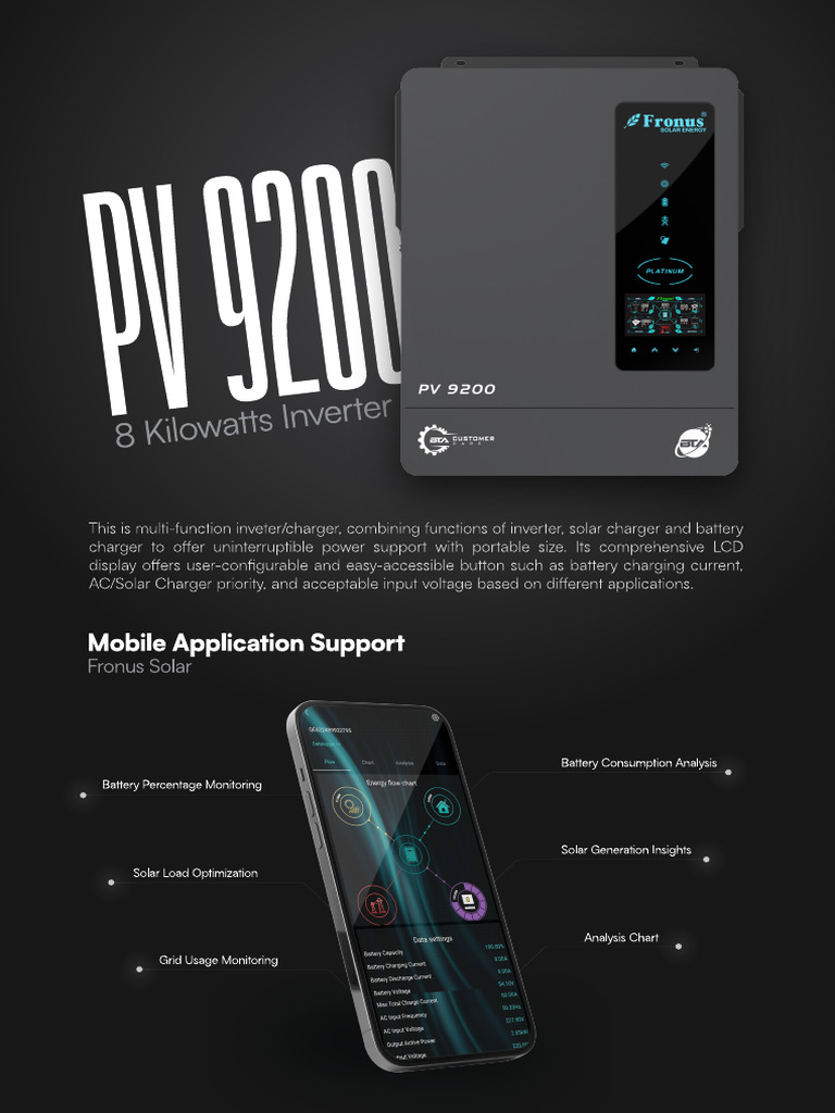 Datasheet PV 9200 Platinum | PDF