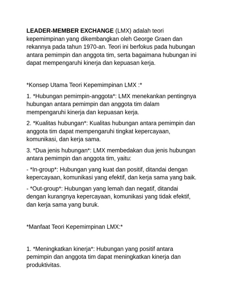 Teori LMX | PDF