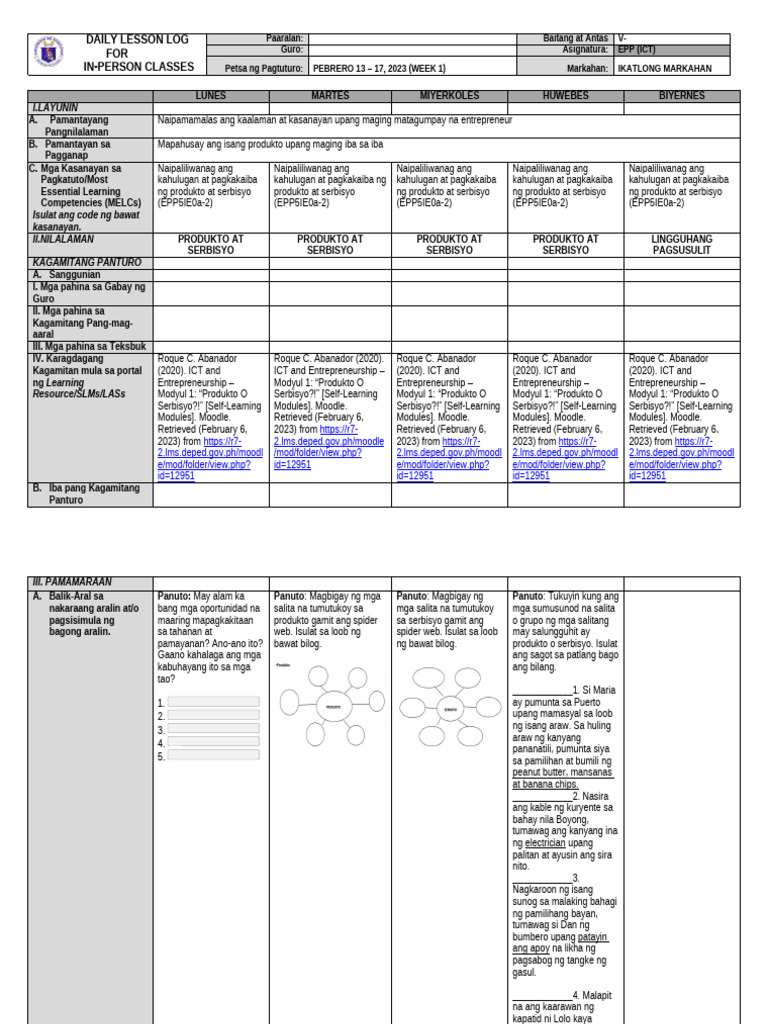 G5 Q3W1 DLL EPP-ICT (MELCs) | PDF