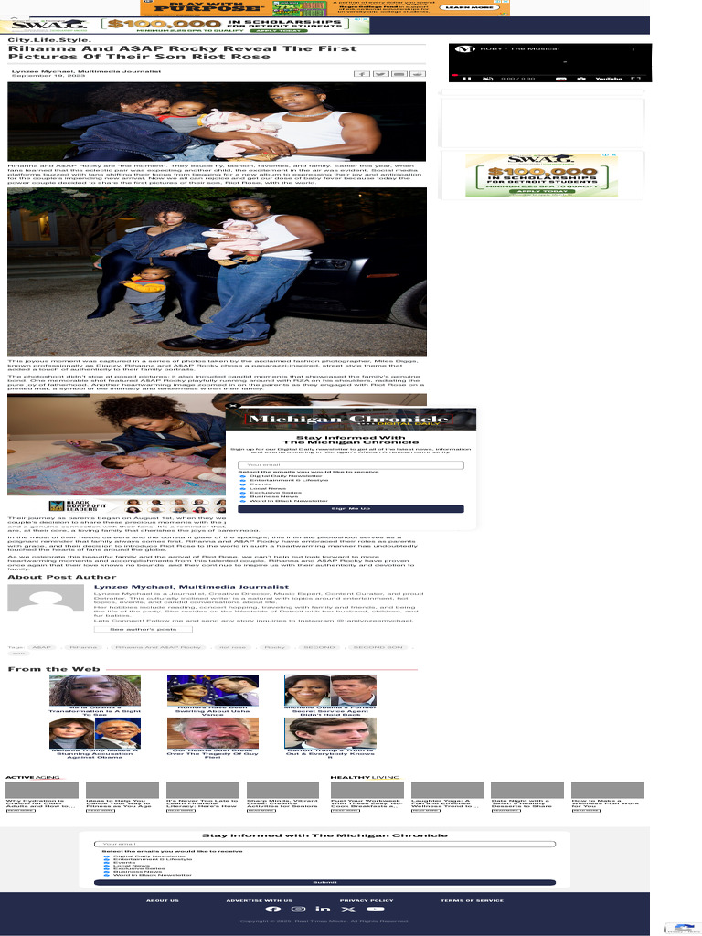 Rihanna And A$AP Rocky Reveal The First Pictures Of Their Son Riot Rose The Michigan Chronicle | PDF