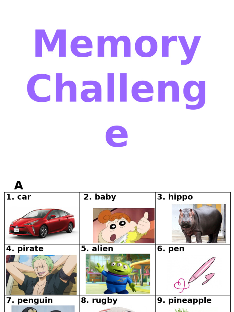 Memory Challenge: Fun Grammar Quiz | PDF