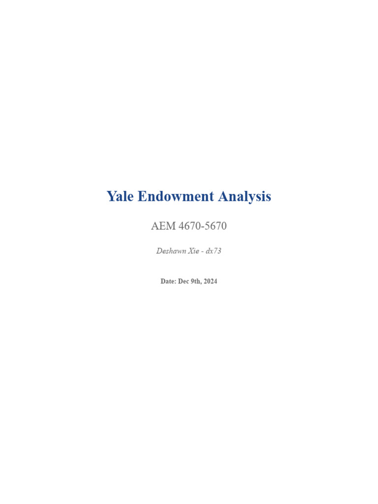 Yale Endowment Case Study | PDF | Private Equity | Venture Capital