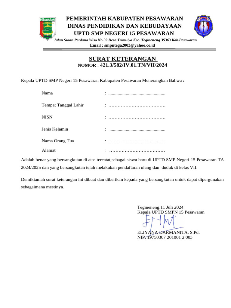 01.Surat Keterangan Pkh | PDF