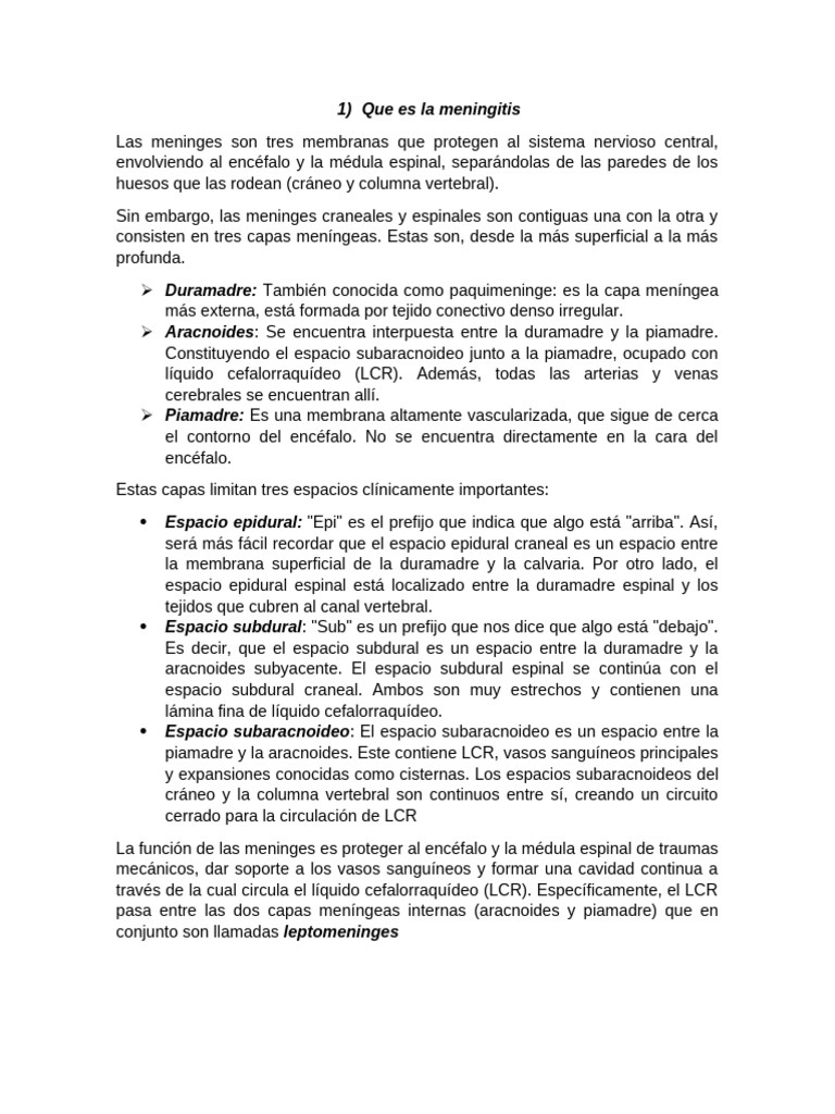 Meningitis: Causas, Síntomas y Grupos de Riesgo | PDF | Meningitis ...