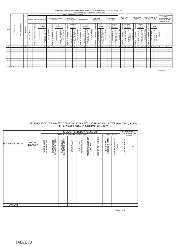 Format Ke Desa Laporan Kesling 2025 0o | PDF