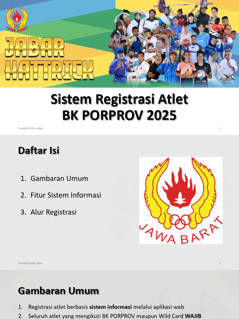 01 Sistem Registrasi Peserta BK PORPROV 2025 | PDF
