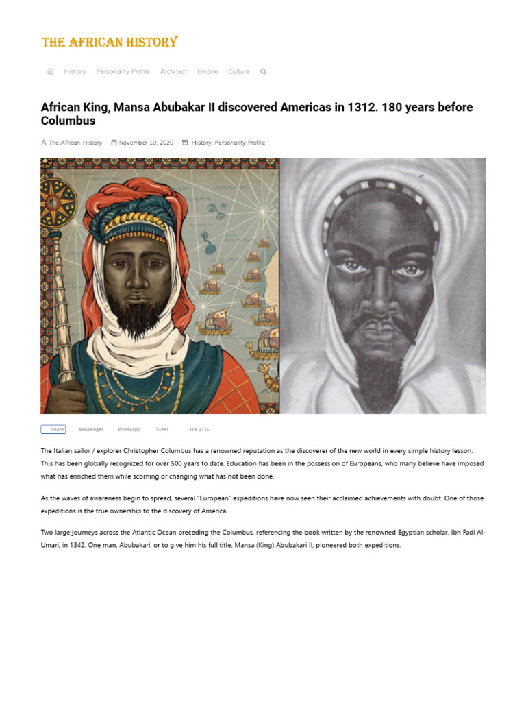 Abubakari II: America's True Discoverer | PDF