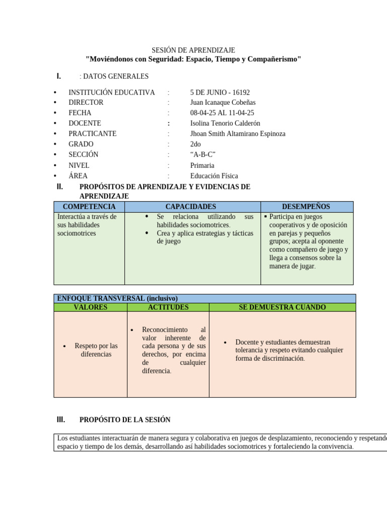 Sesion de Aprendizaje - 2do | PDF | Aprendizaje | Maestros