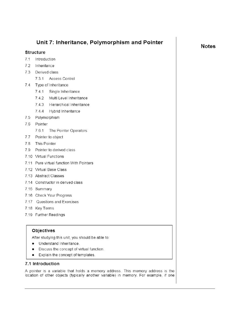 Inheritance, Polymorphism and Pointer | PDF