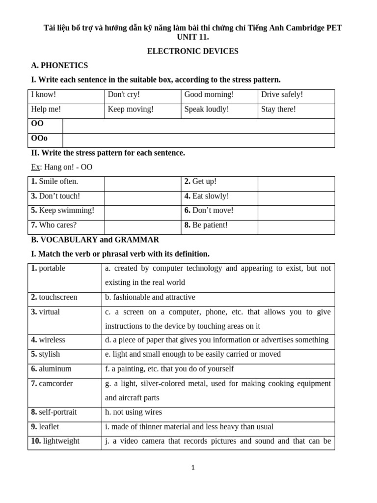 MLH-11. UNIT 11. ELECTRONIC DEVICES | PDF | Educational Technology