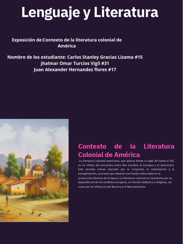 Contexto de La Literatura Colonial de America PDF | PDF | Nueva españa ...