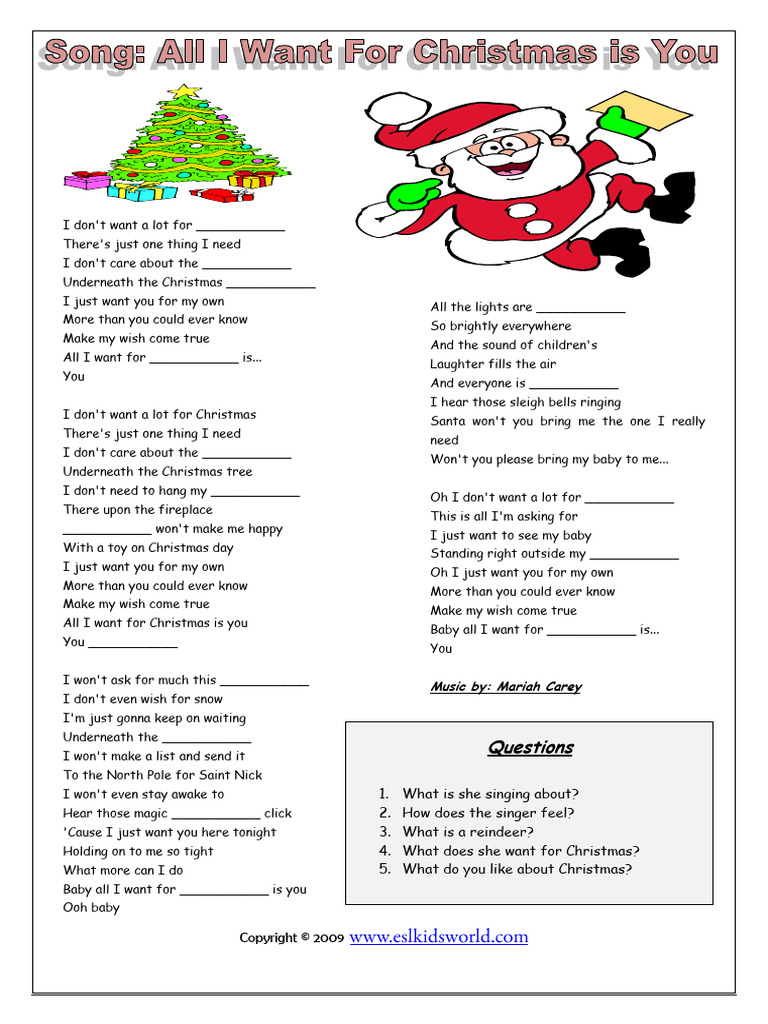 All I Want For Christmas Is You - Mariah Carey | PDF | Songs Written ...
