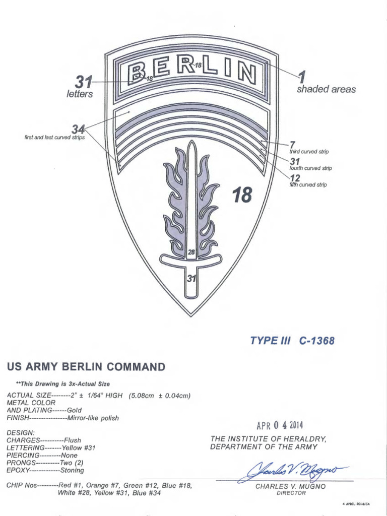 Us Army Berlin Command CSIB | PDF | Color | Artistic Techniques
