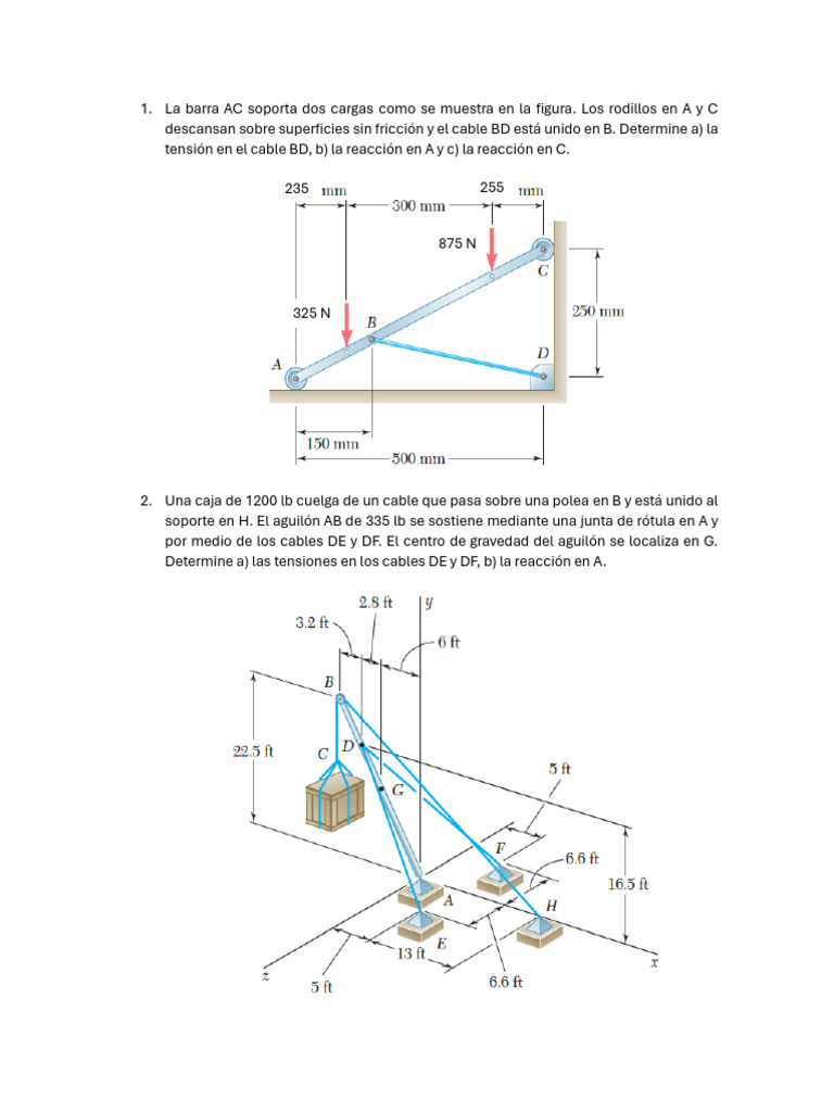 Taller de Estática 2-50% | PDF | Mecánica | Ingeniería mecánica