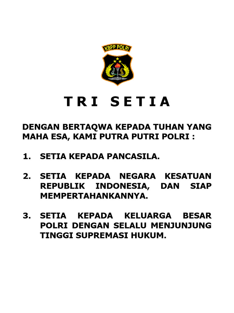 Teks TRI SETIA (New) | PDF