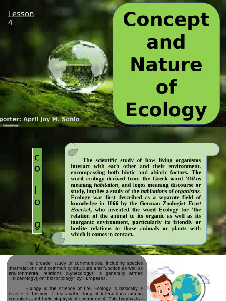 Concenpt and Nature of Ecology | PDF | Ecological Niche | Ecology
