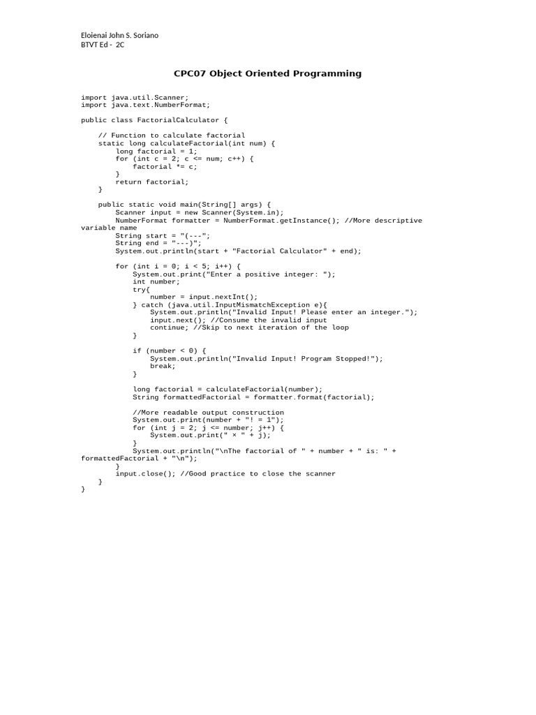 CPC07 Object Oriented Programming | PDF