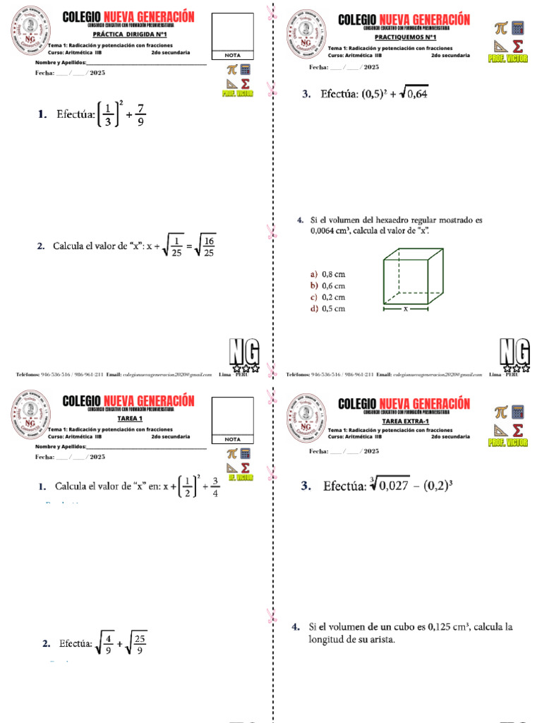 Practica 2do Sec - 20250512 - 080836 - 0000 | PDF | Factorización | Análisis matemático