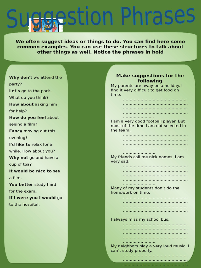 Making Suggestion Exercise | PDF