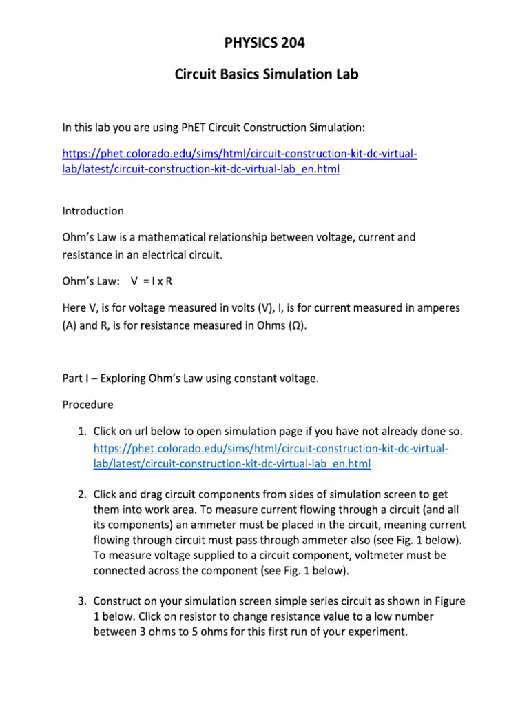 PhET - Series and Parallel Circuits | PDF