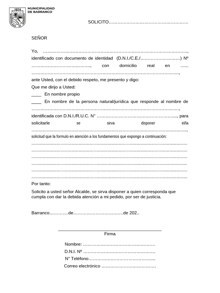 Formato Solicitud Simple | PDF