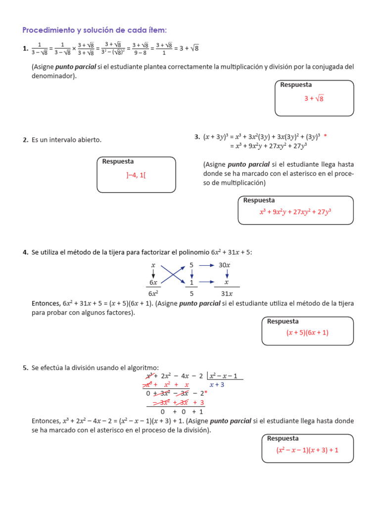 Solucion-Primer Año Examen ESMATE | PDF | Algoritmos | Álgebra abstracta