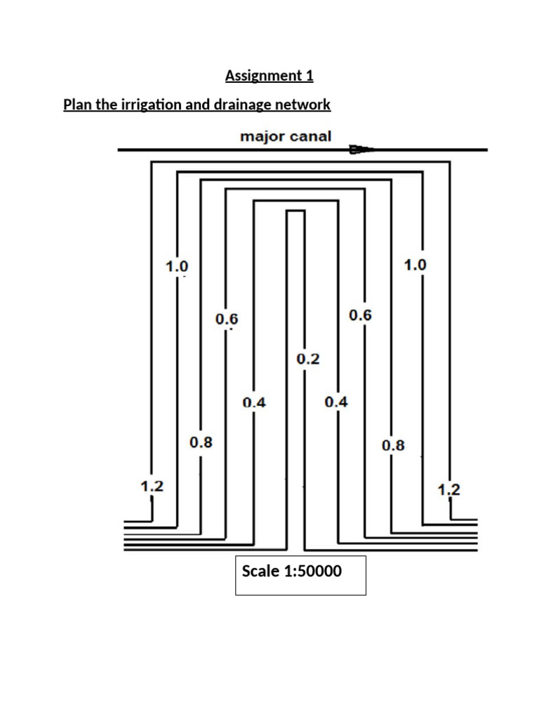Assignment 1 Plan The Irrigation and Drainage Network: Scale 1:50000 | PDF