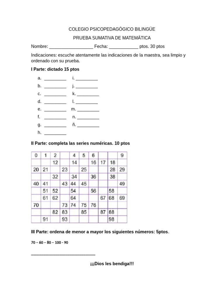 Prueba Sumativa De Mat Pdf 9998