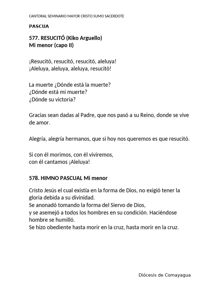 PASCUA Y PENTECOSTÉS - CANTOS | PDF | Cristo (título) | Pascua de ...