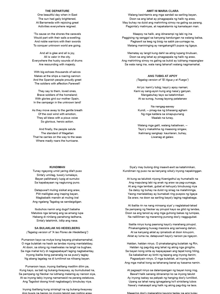 Mga Tula Ni Rizal | PDF