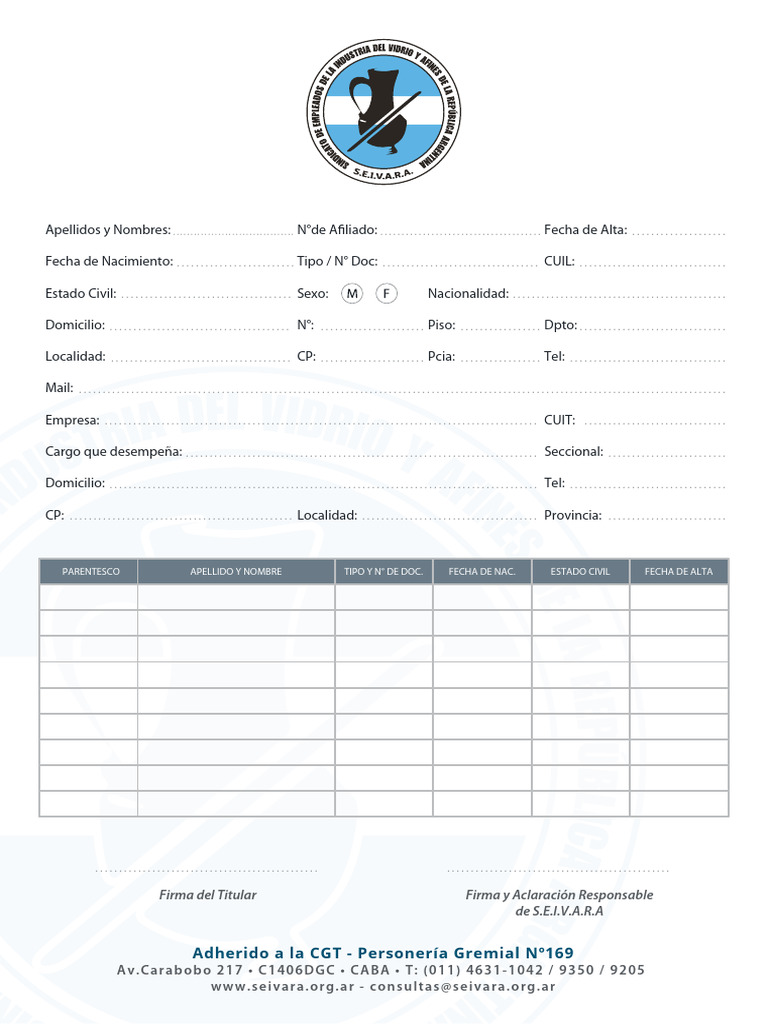 Ficha Afiliacion | PDF