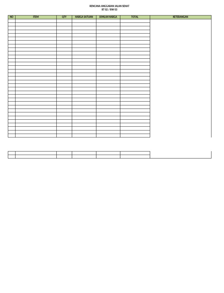 Form Rab Jalan Sehat | PDF