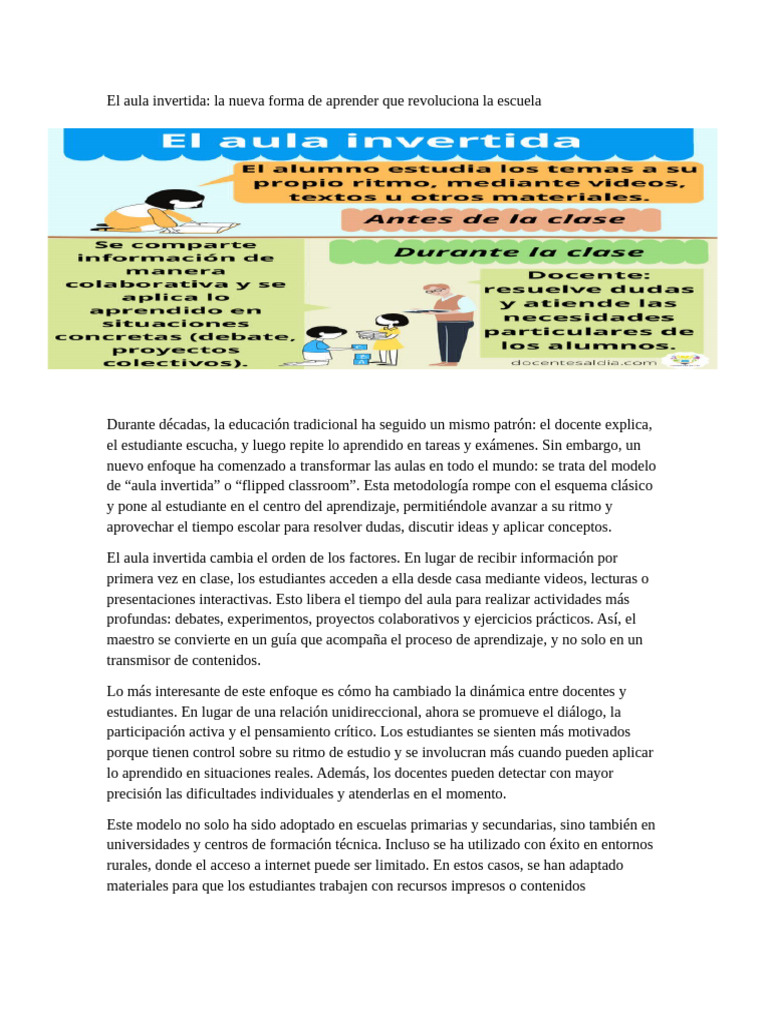 Aula Invertida: Revolución Educativa | PDF | Comunicación humana ...