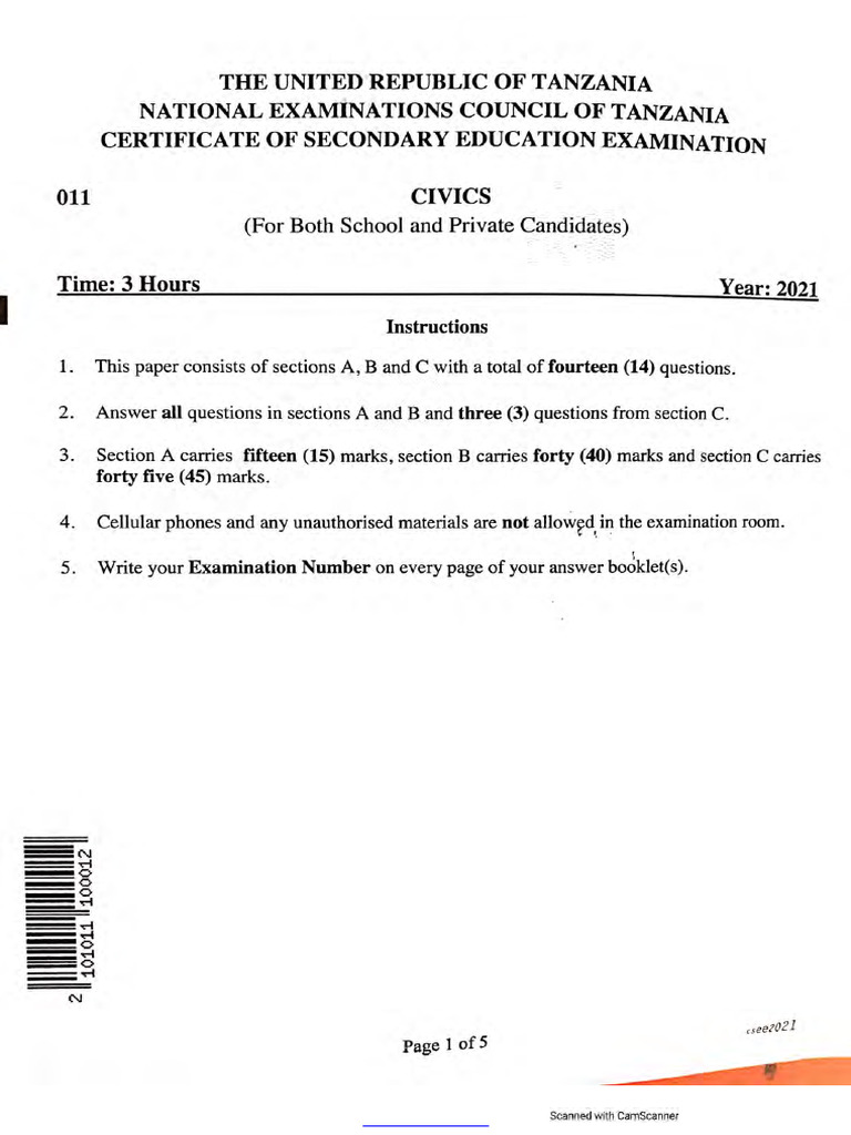 Civics F4 2021 | PDF