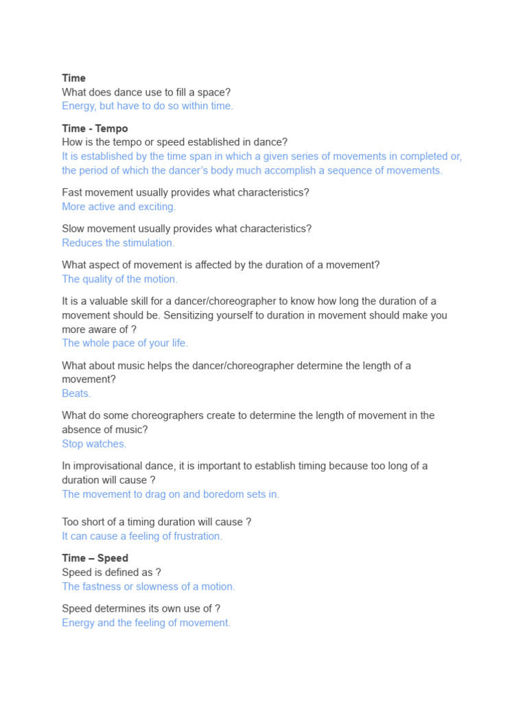 Choreography Time Worksheet | PDF | Dances | Choreography