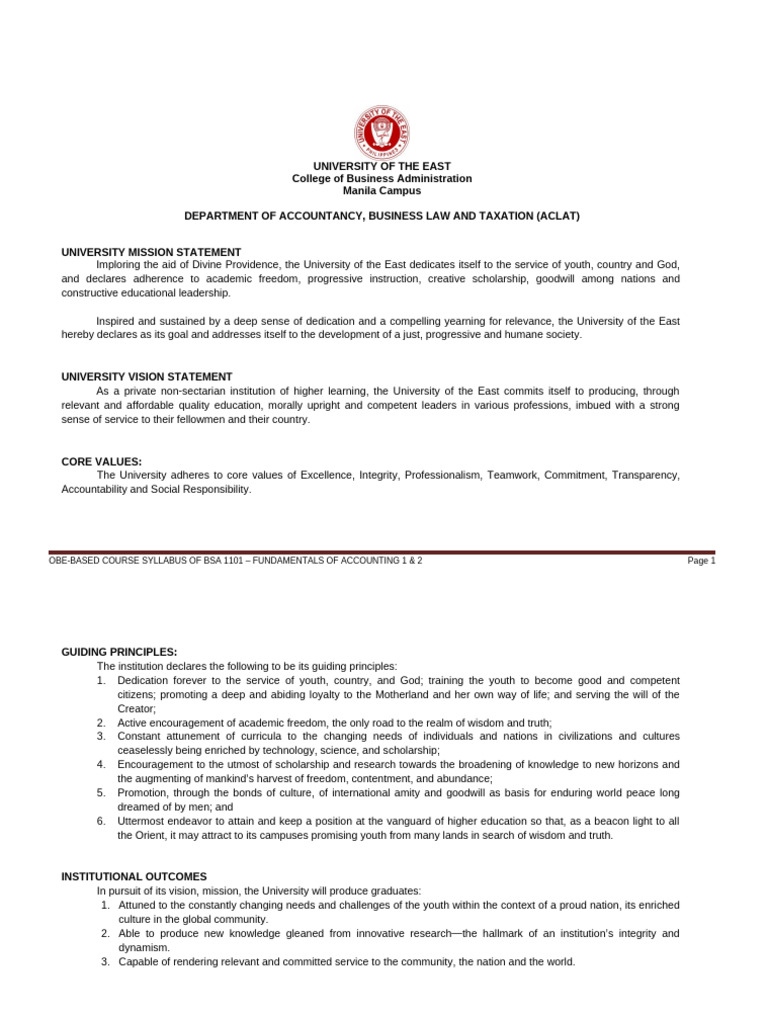 BSA 1101 - Fundamentals of Accounting 1 and 2 - SY20-21 | PDF | Payroll ...