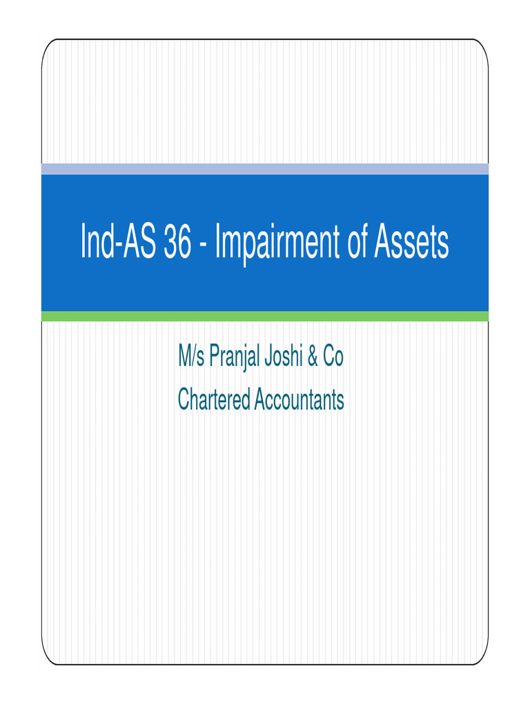 Ind-AS 36: Impairment of Assets Guide | PDF | Financial Services ...
