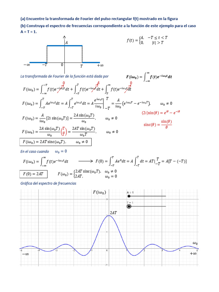Ejercicio - 01 - Transformada de Fourier Analítica | PDF | Ingeniería ...