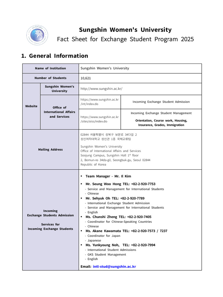 SWU Fact Sheet_Spring 2025_English Only | PDF | Cost Of Living | Postgraduate Education