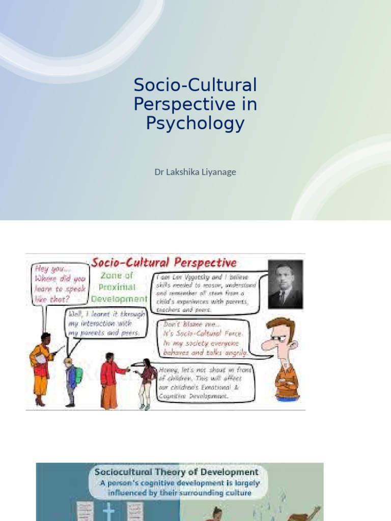 Socio-Cultural Perspective | PDF | Behavioural Sciences | Cognitive Science